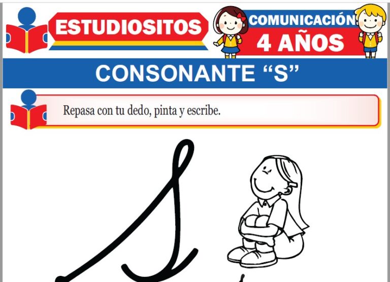 Consonante S para Niños de Cuatro Años » (Fichas GRATIS) 📚