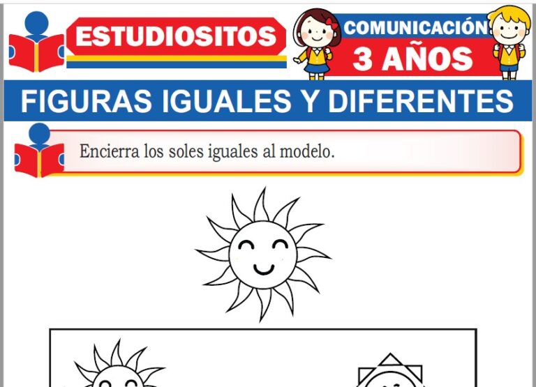 Figuras Iguales y Diferentes para Niños de Tres Años » (Fichas GRATIS) 📚