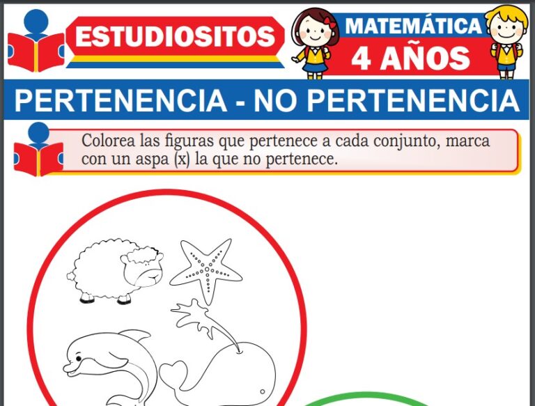 Pertenencia y No Pertenencia para Niños de Cuatro años » (Fichas GRATIS) 📚